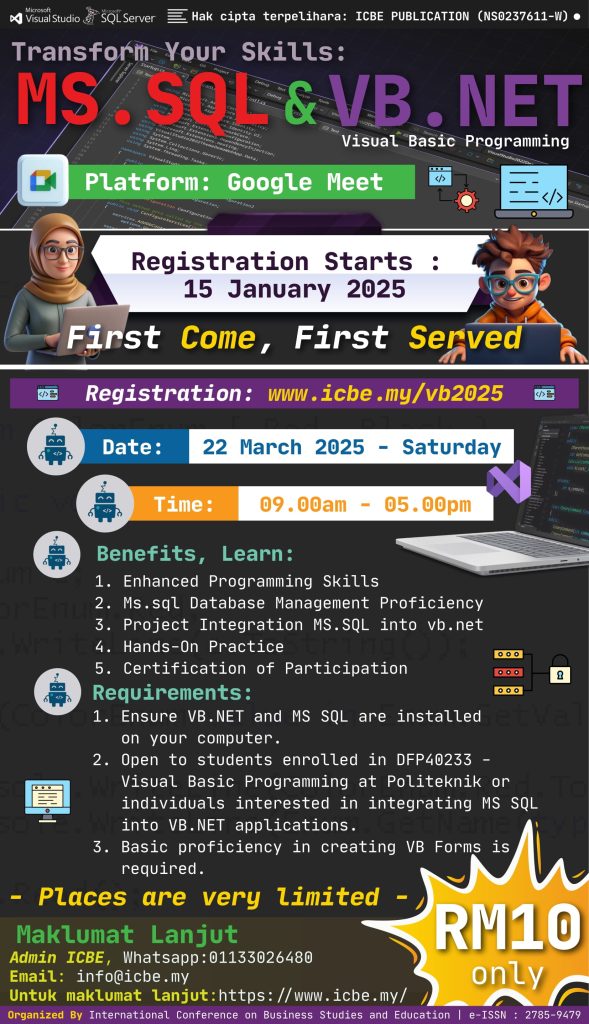 𝐌𝐒.𝐒𝐐𝐋 & 𝐕𝐁.𝐍𝐄𝐓 | 𝐈𝐂𝐁𝐄 𝐏𝐔𝐁𝐋𝐈𝐂𝐀𝐓𝐈𝐎𝐍 | International Conference on Business Studies and Education ...